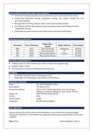 Amit CV | PDF