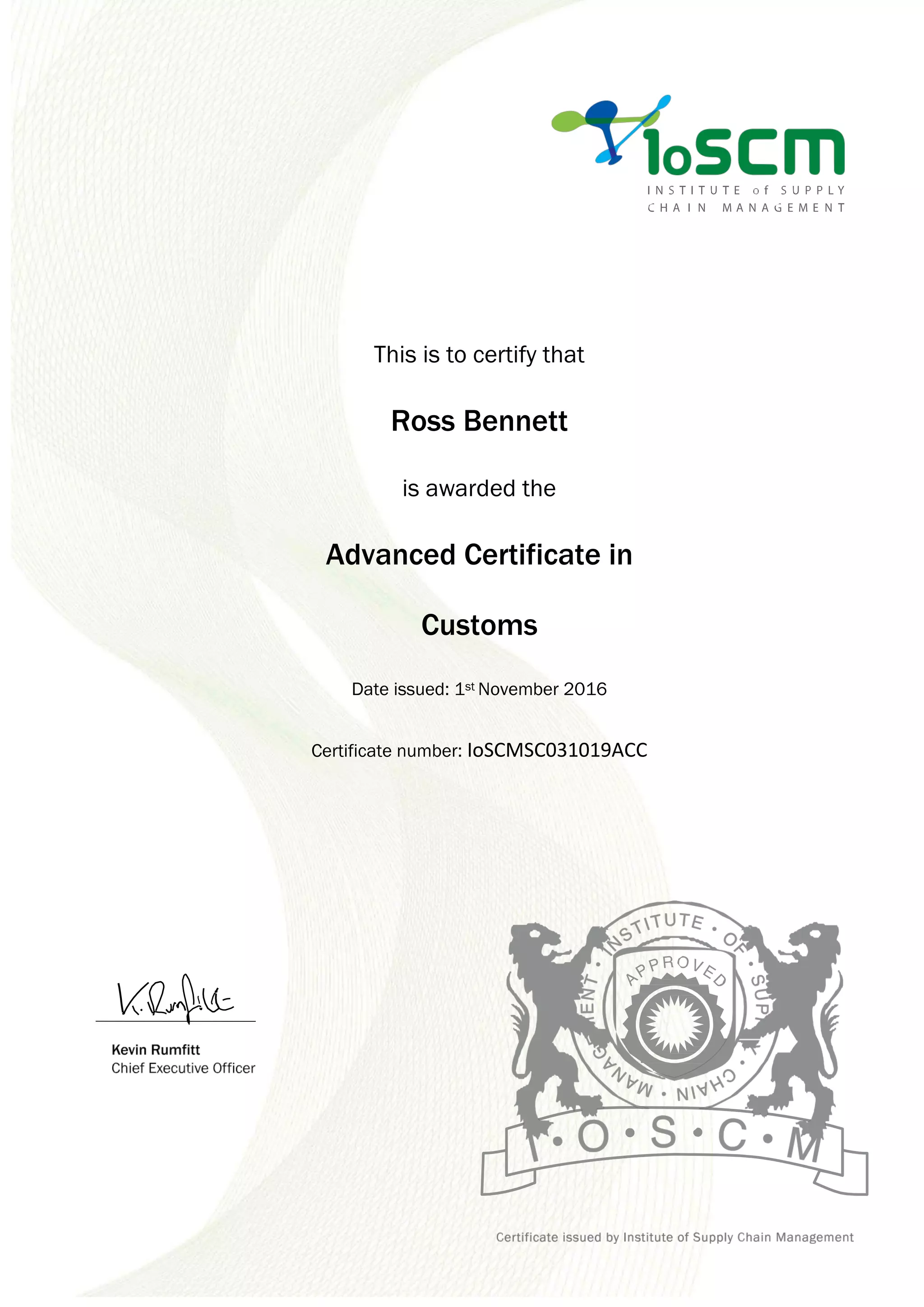 IoSCM Advanced Customs | PDF