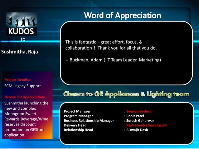 GE Appliances and Lighting - Appreciation _Sushmitha | PPT