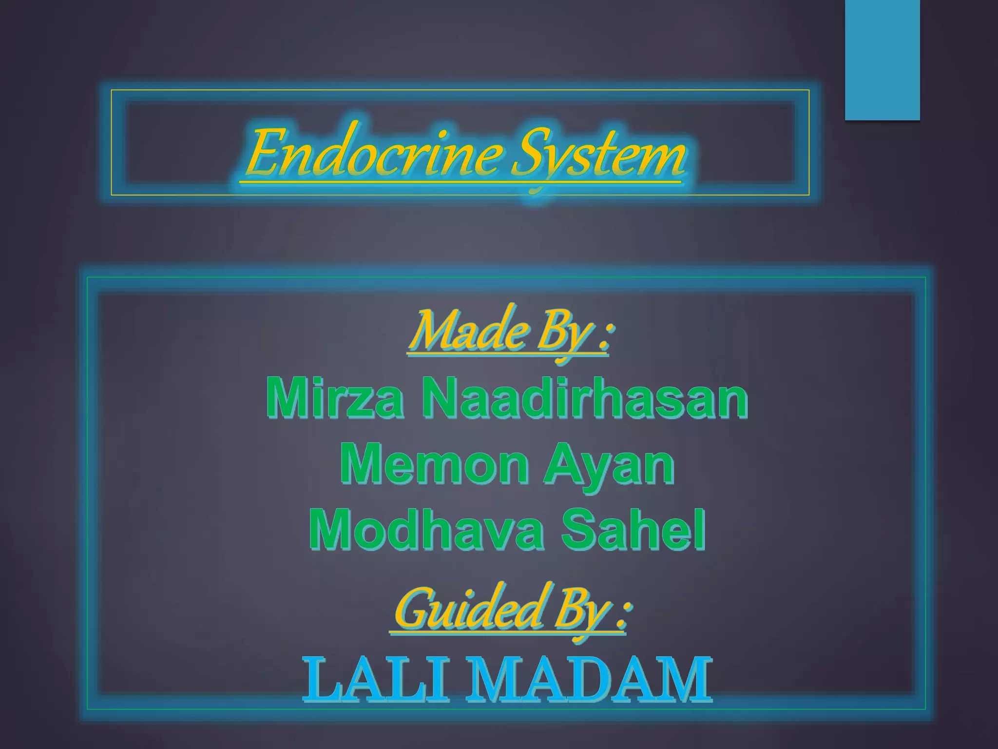 Endocrine system Physiology | PPT