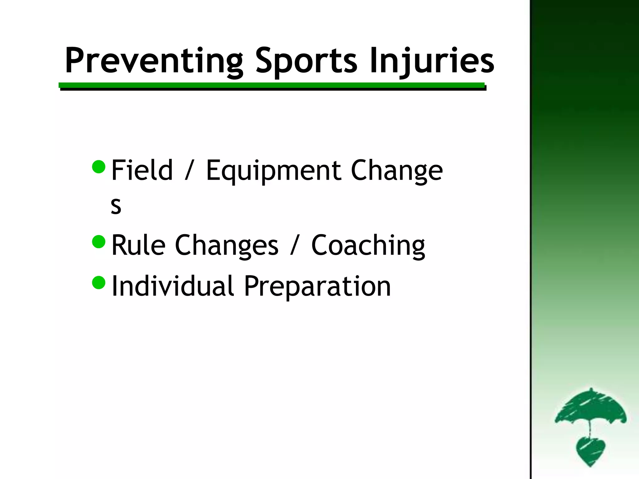 Sports injury prevention | PPT