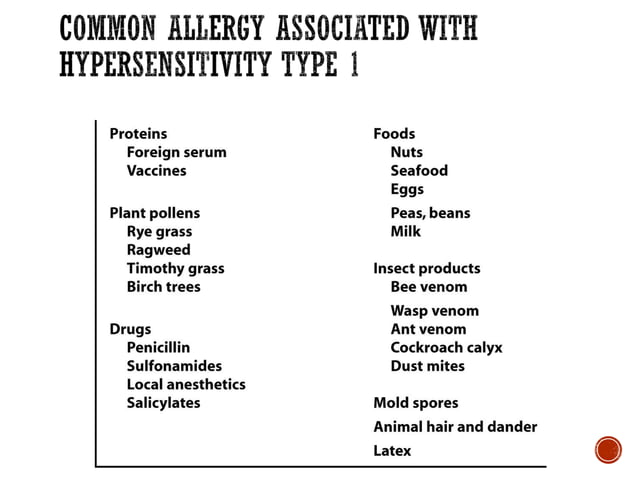 hypersensitivity type 1 | PPT | Allergies | Diseases and Conditions