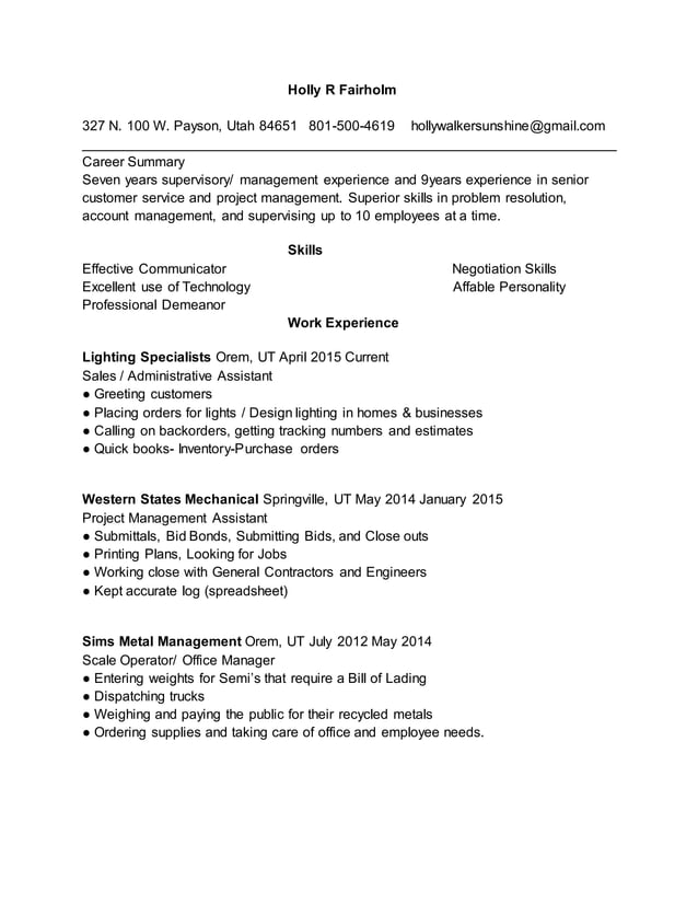 Holly's Resume | DOCX
