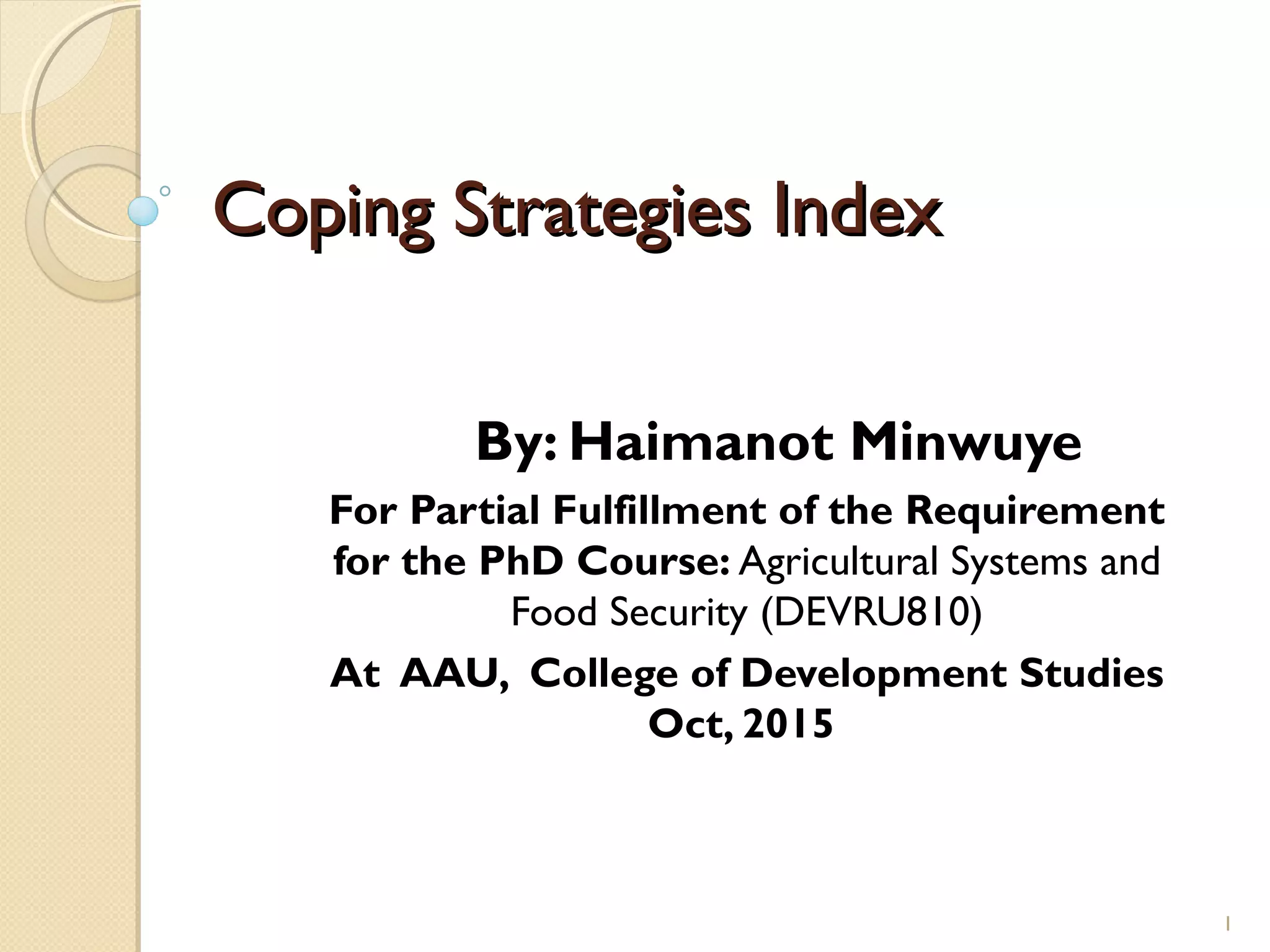 Coping Strategies Index | PPT