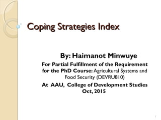 Coping Strategies Index | PPT