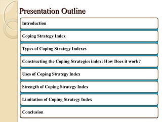 Coping Strategies Index | PPT