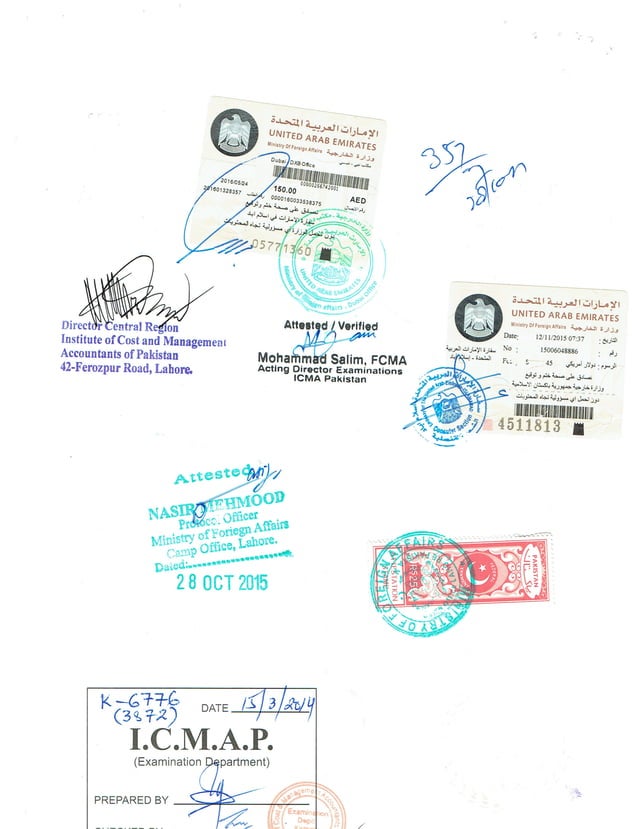 Abdul Salam - ICMAP Final Certificate | PDF