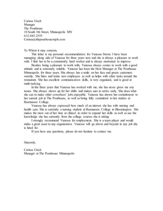 Recommendation Letter | DOCX