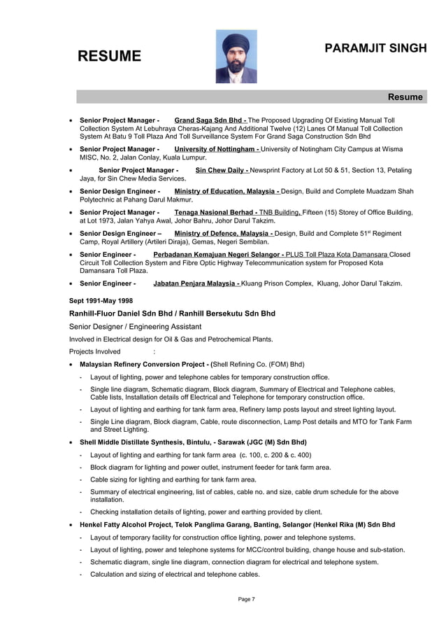 Resume Paramjit Singh PM 1 | PDF