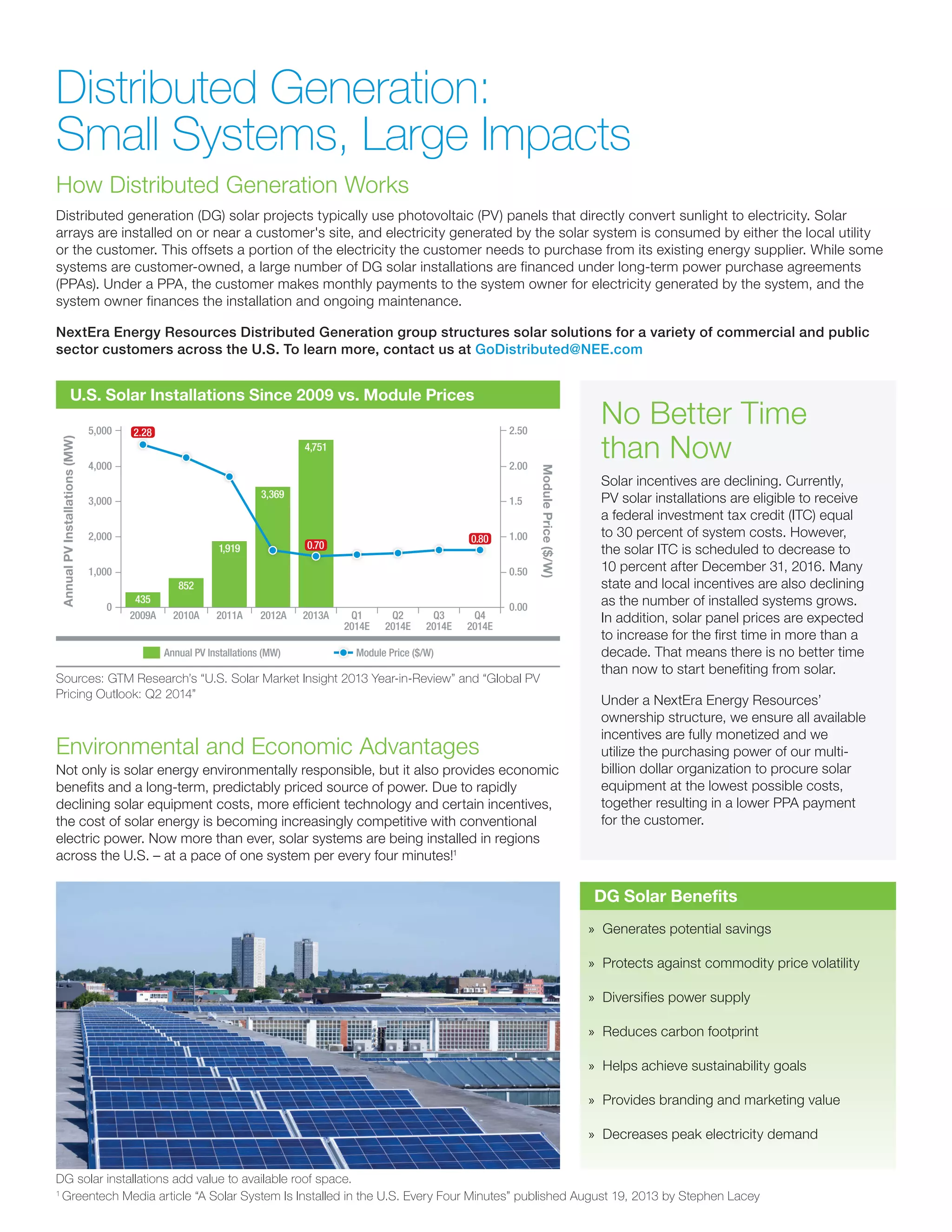 Nextera Distributed Generation booklet | PDF