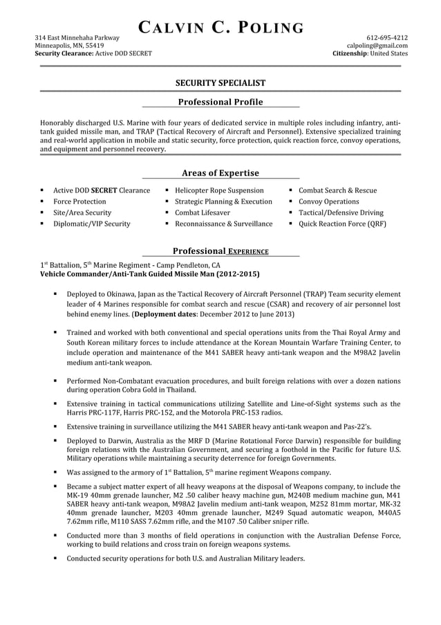 Calvin's resume | PDF