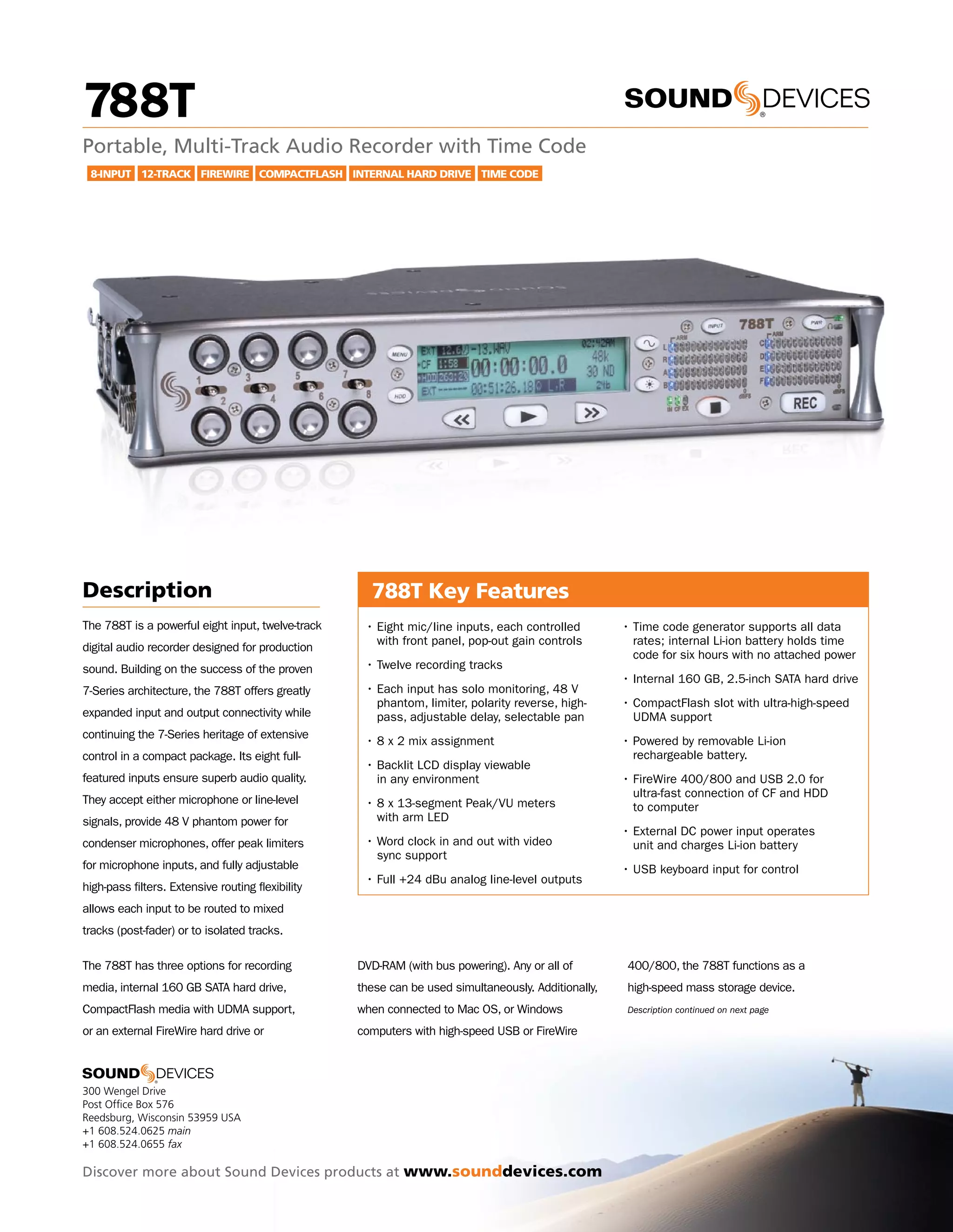 Sound Devices 788T | PDF
