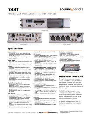 Sound Devices 788T | PDF