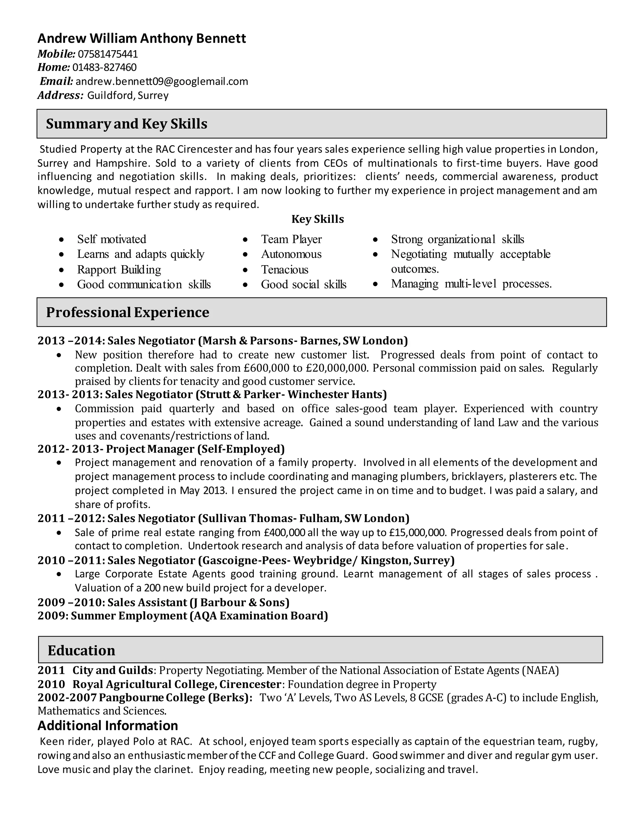 AWAB CV 2014 | PDF