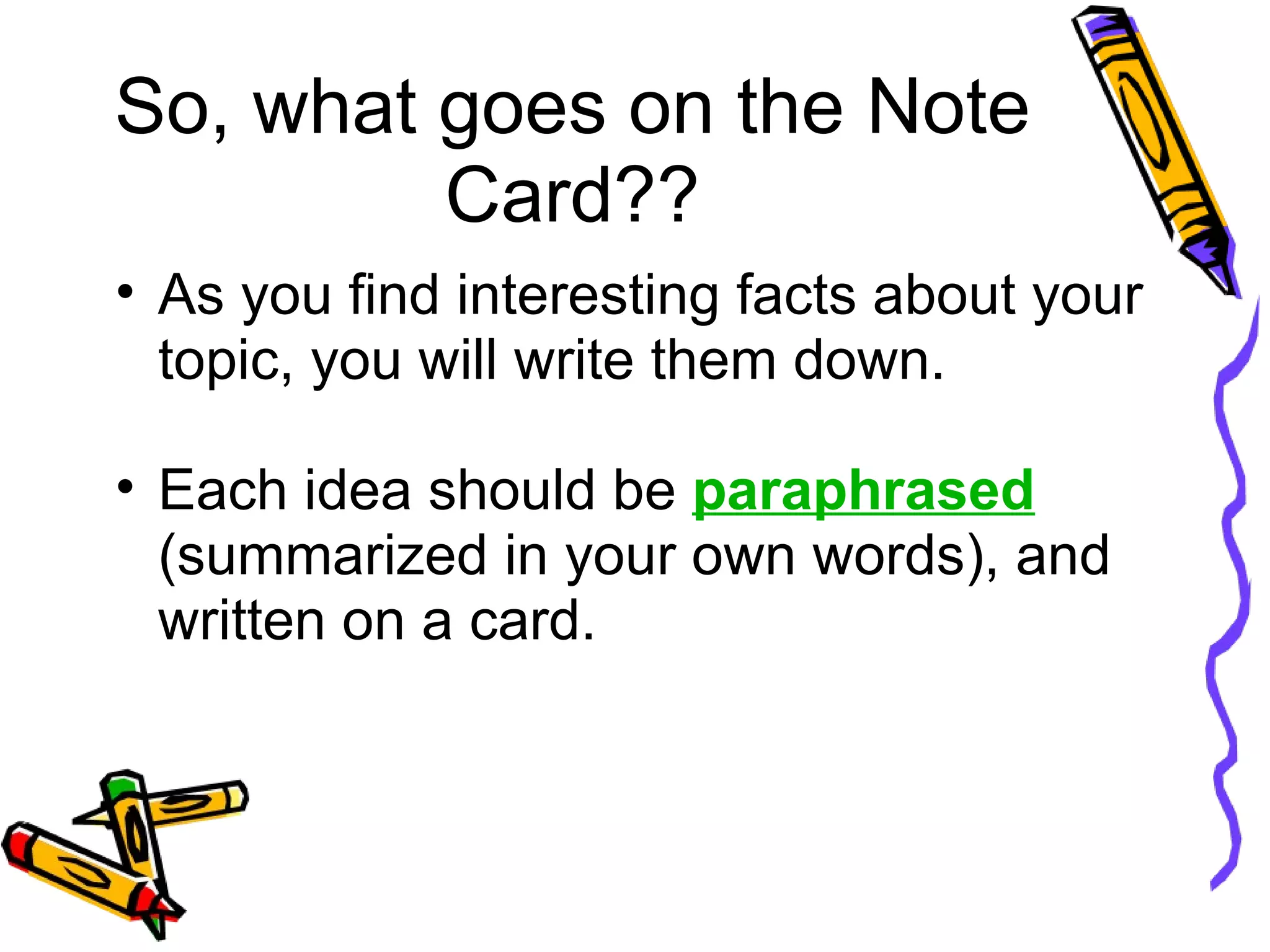 Research Paper Note Cards | PPT