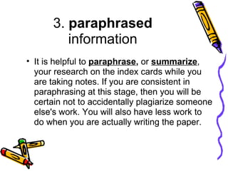 Research Paper Note Cards | PPT