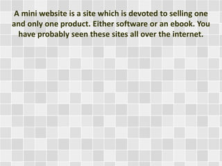What Is A Mini WebSite? | PPTX
