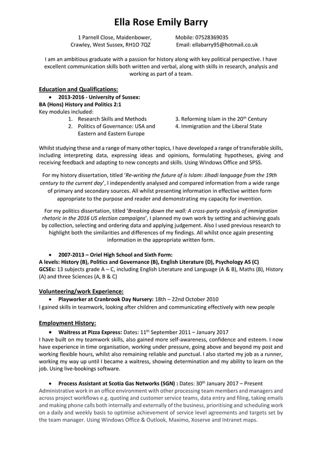 Ella Barry Academic CV | PDF