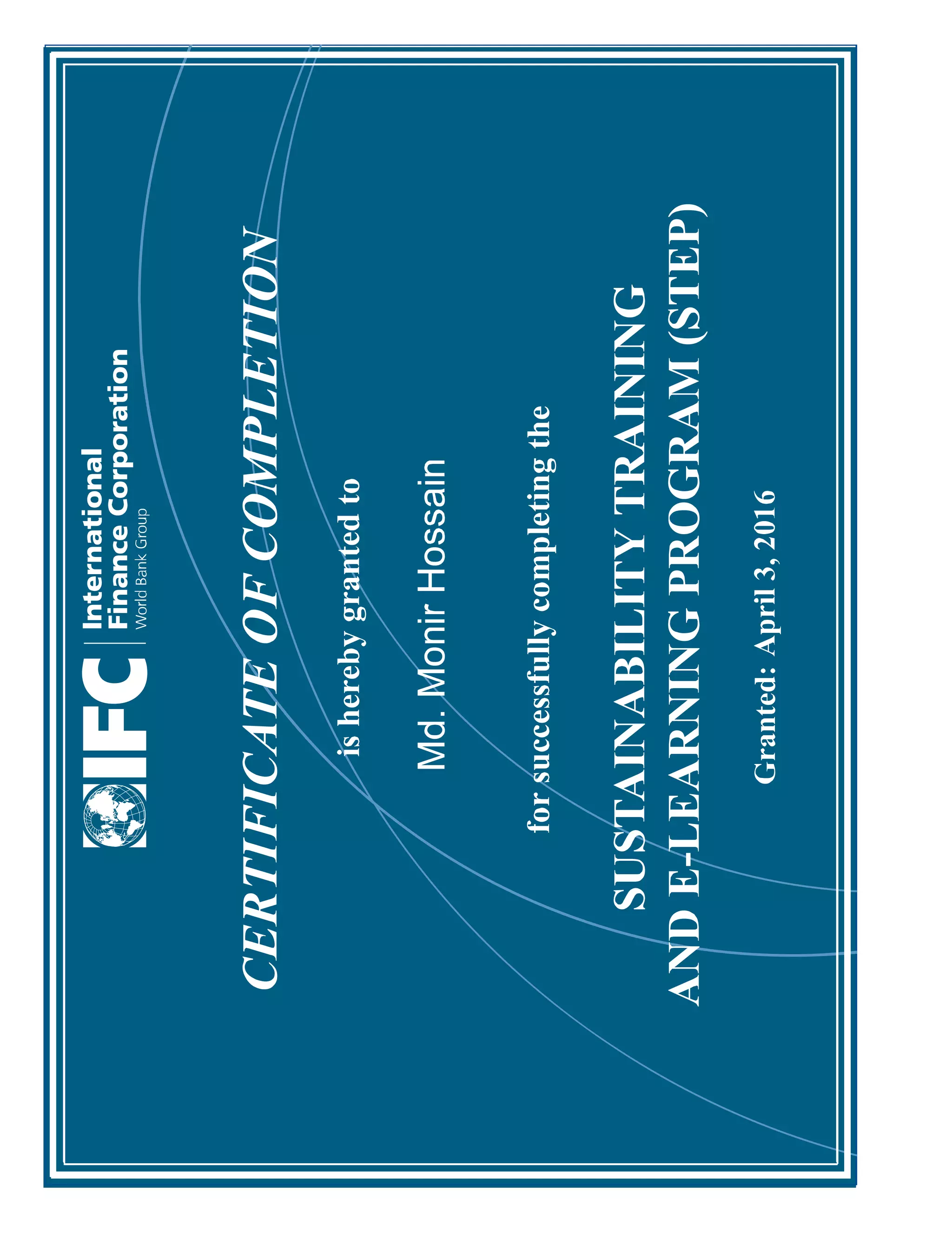 Tanvir IFC Certificate | PDF