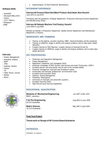 Muhammad Mohsin Updated Resume | DOCX