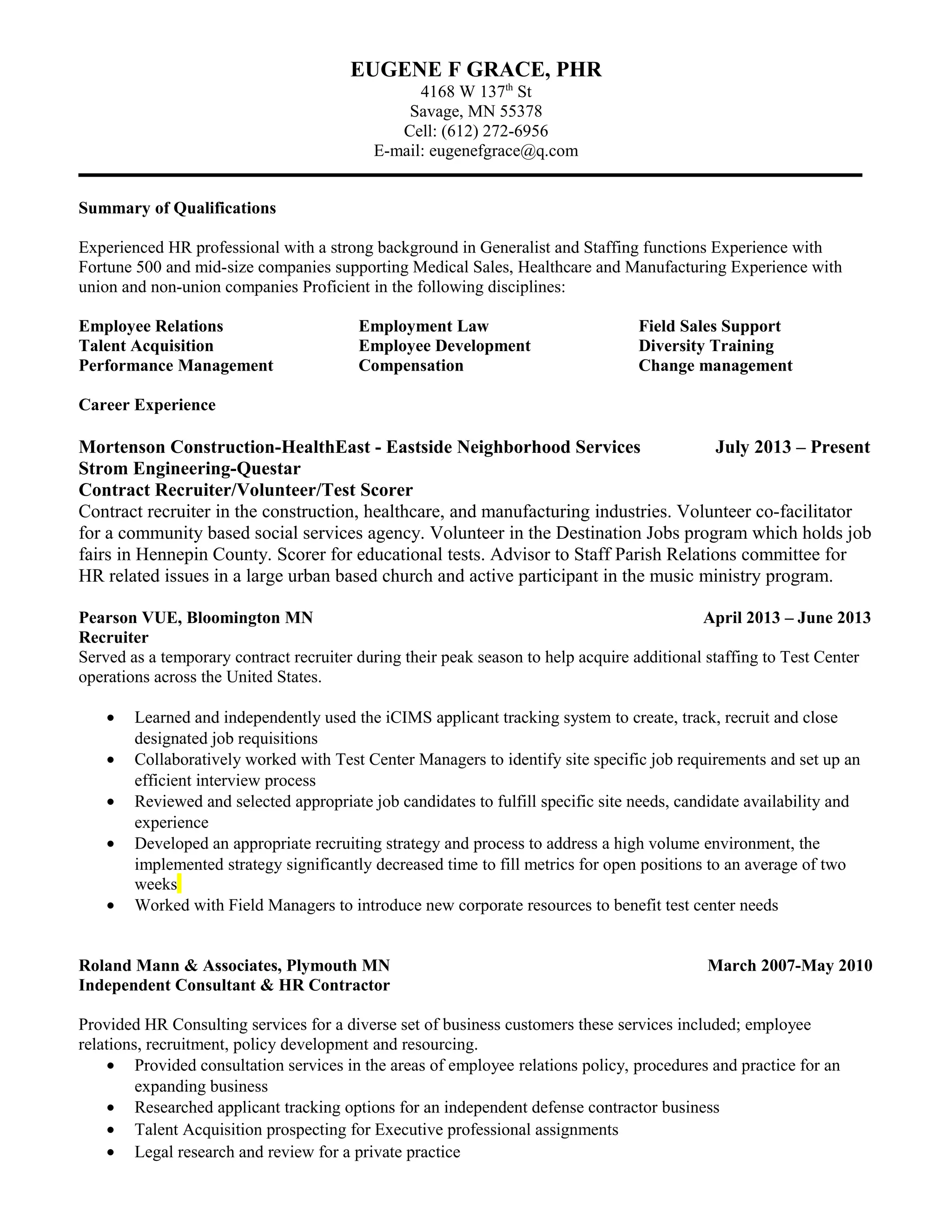 Eugene Resume NEW | DOC