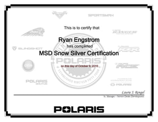 Polaris MSD Snow Silver Certification | PPT