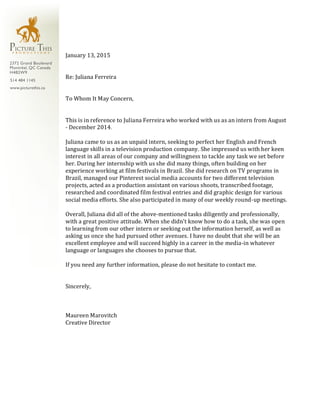 Juliana Ferreira reference letter (1) | PDF