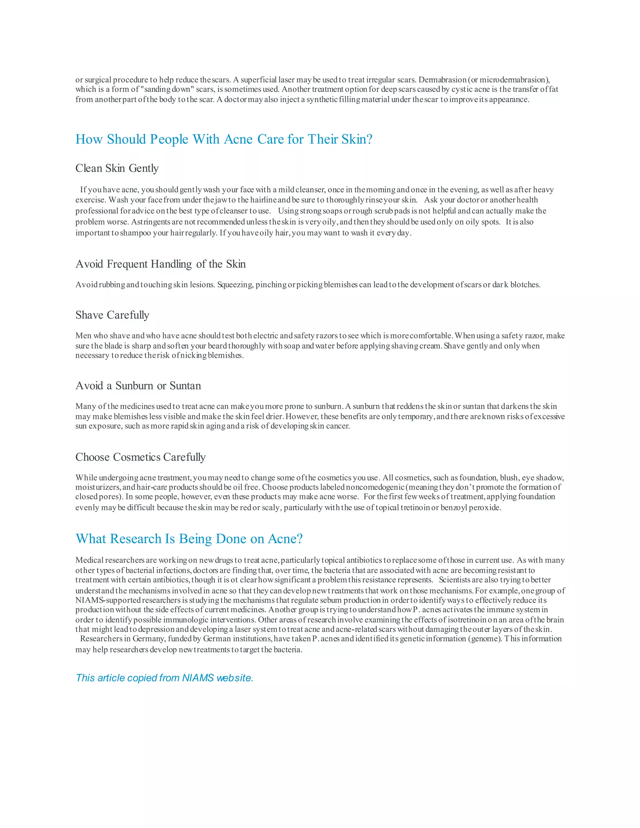 Questions & Answers About Acne | DOCX