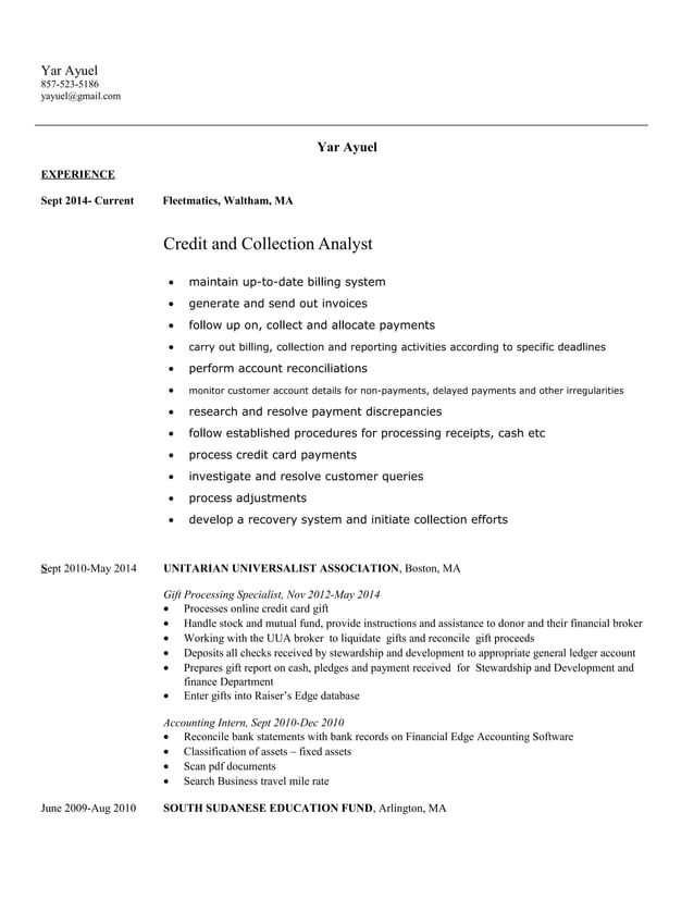 Ayuel Yar-CV 1 | PDF