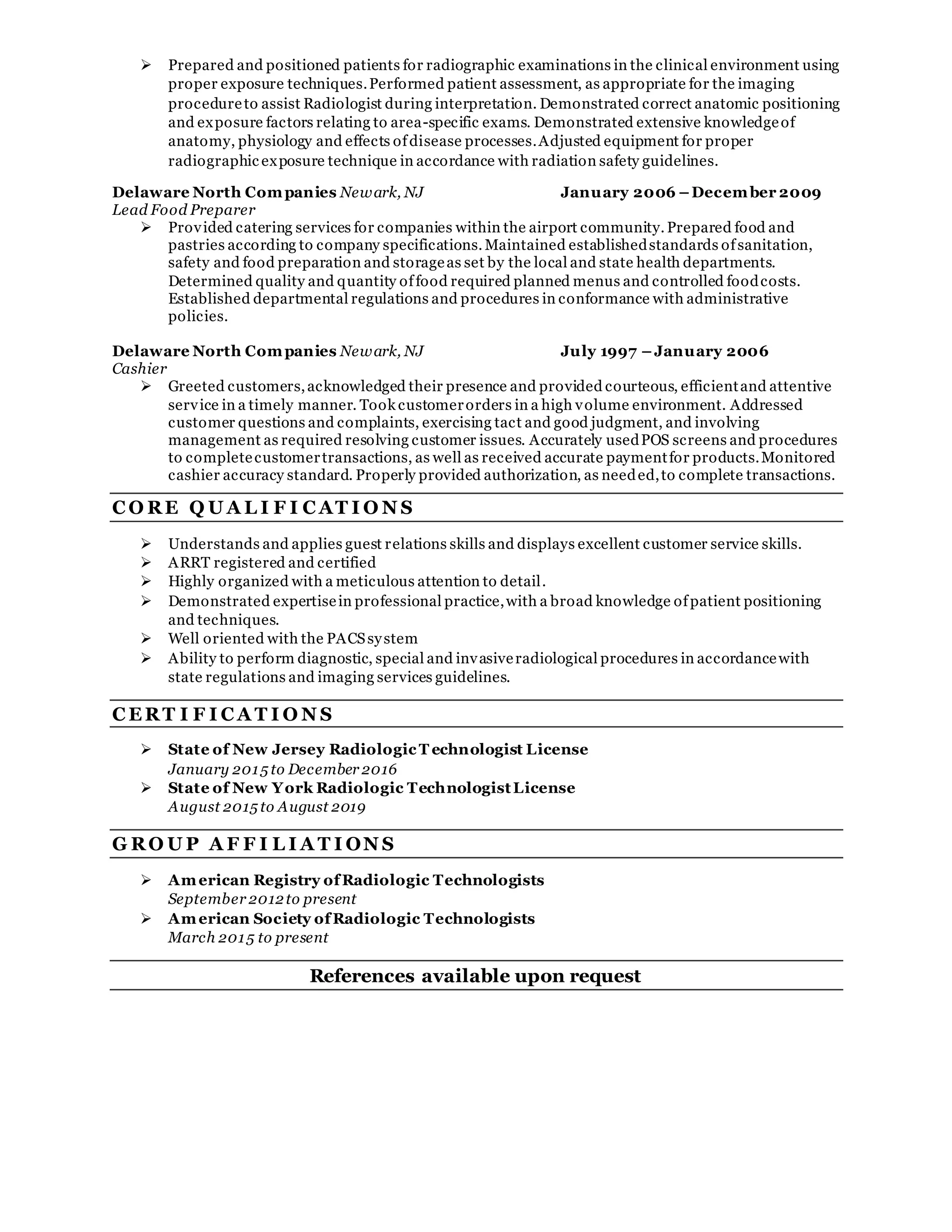 Lanita Lasenberry Radiography Resume | DOCX