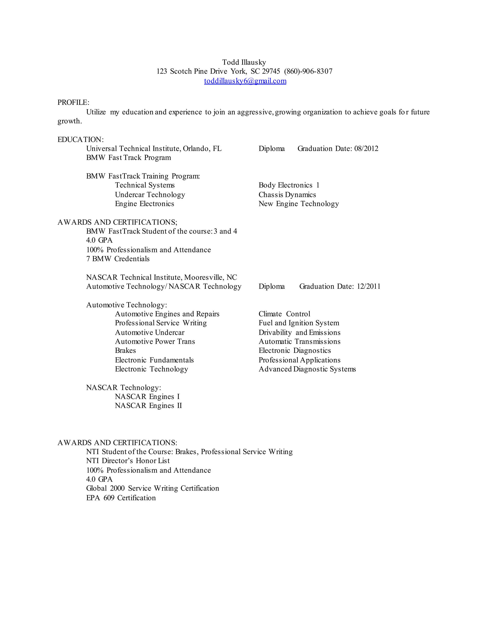 NASCAR RESUME SC | DOCX