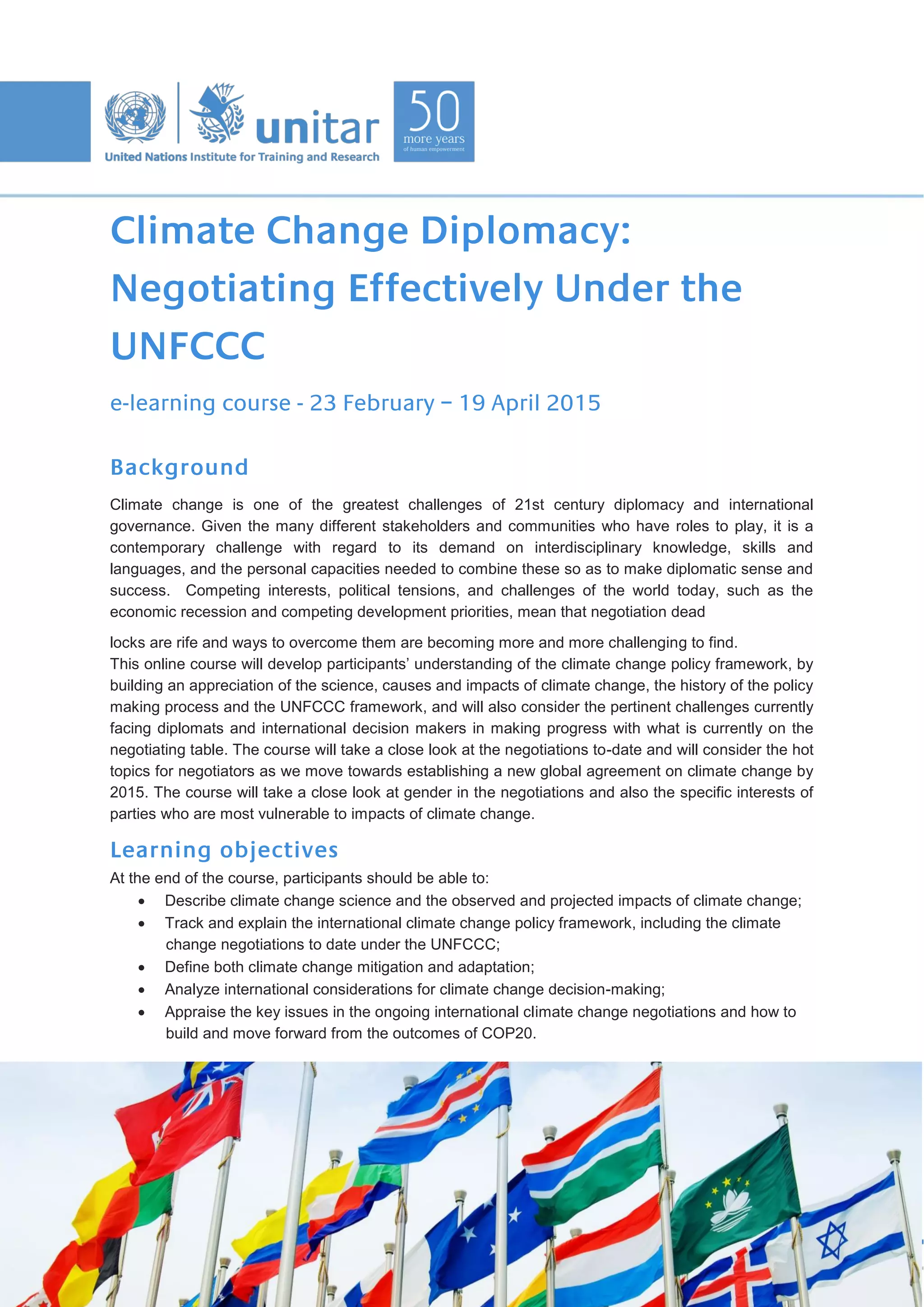 USe Verbage for CV in Climate Change Diplomacy | PDF