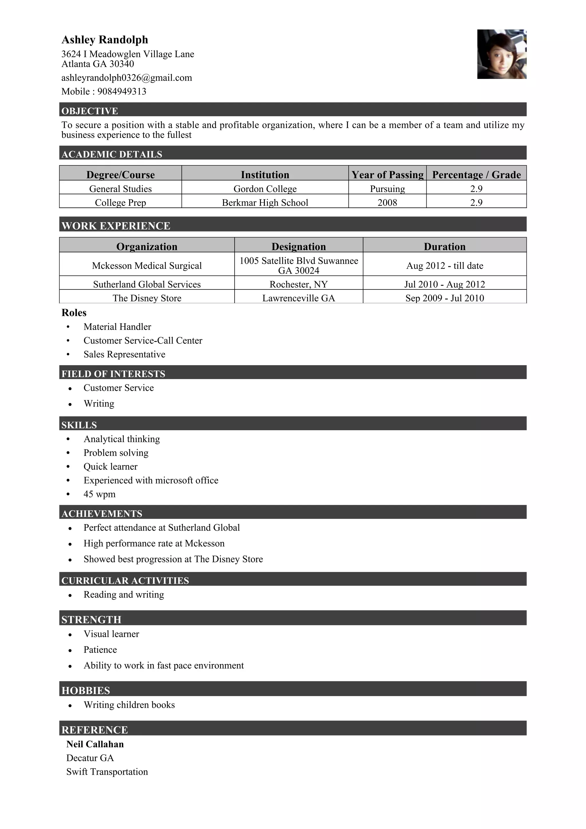 Ash1_Entry Level Resume – 01 | PDF