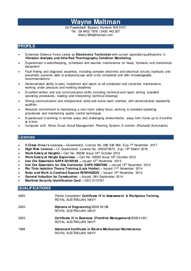 Maltman Wayne Resume Defence