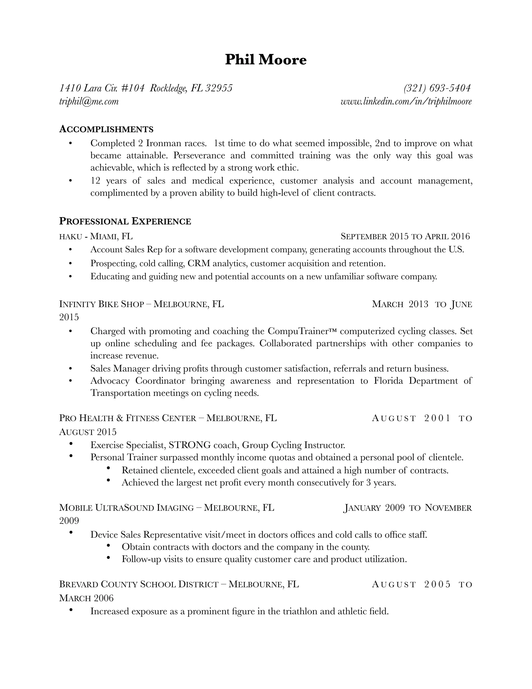 Phil Moore resume` | PDF