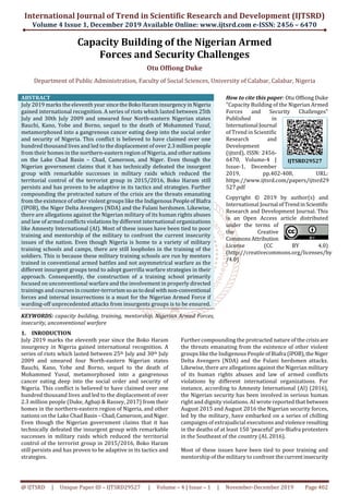 Capacity Building of the Nigerian Armed Forces and Security Challenges | PDF