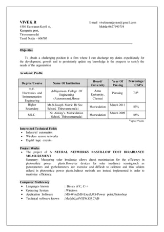 VIVEK R(1) | DOCX | Science