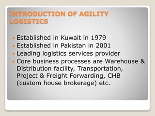 Agility Logistics Warehousing & Distribution analysis | PPT