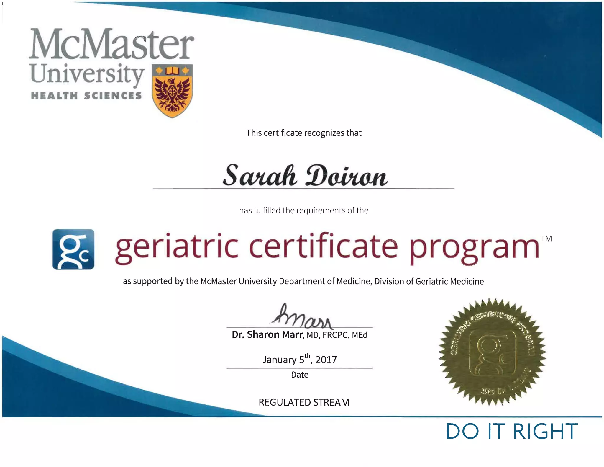 Geriatric Certificate Program January 2017 | PPT