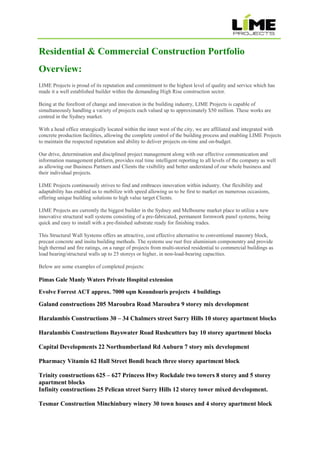 Lime Projects Capabilities | PDF | Construction Industry | Industries