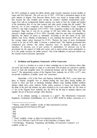 AN APPRAISAL OF PORT CONCESSIONS IN NIGERIA AND ITS ROLE IN ACHIEVING ...