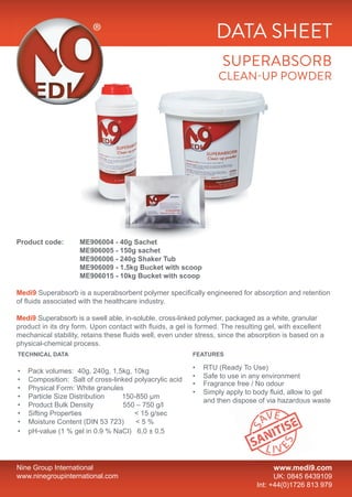 Medi9 Data Sheet - Superabsorb | PDF