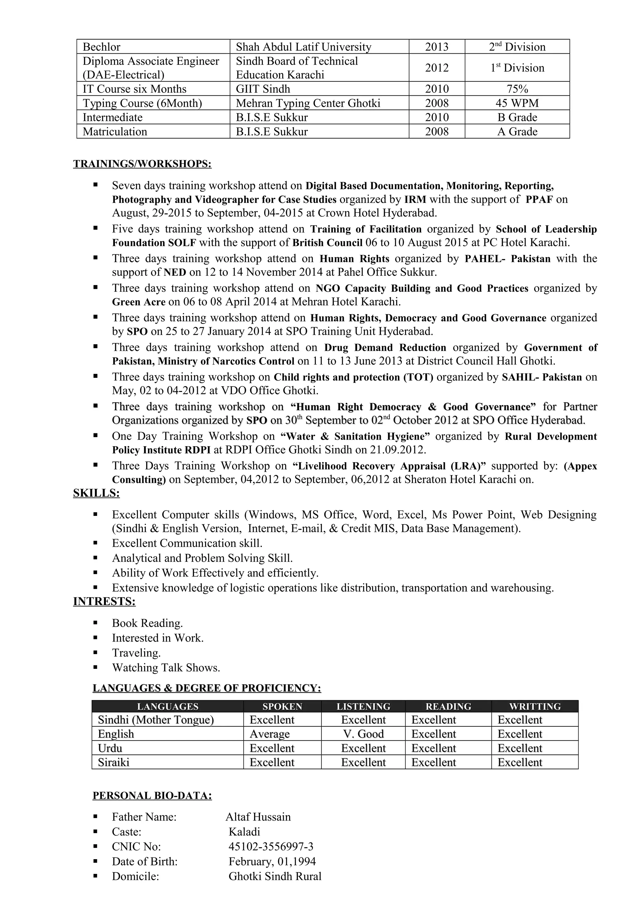 Khalid Kaladi C.V | DOC