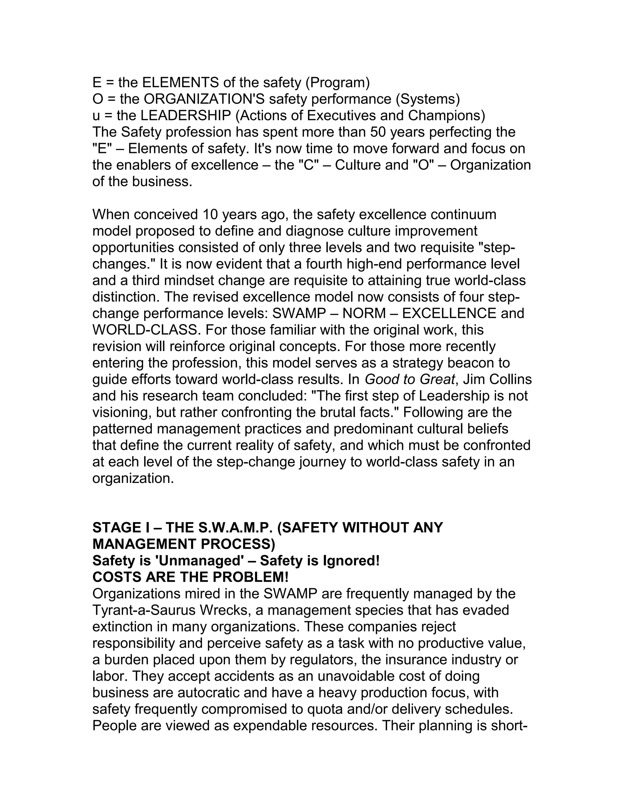 Stepping Up to Operational Safety Excellence | DOC