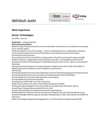 Akhilesh Joshi AWS Certified 2 years | PDF