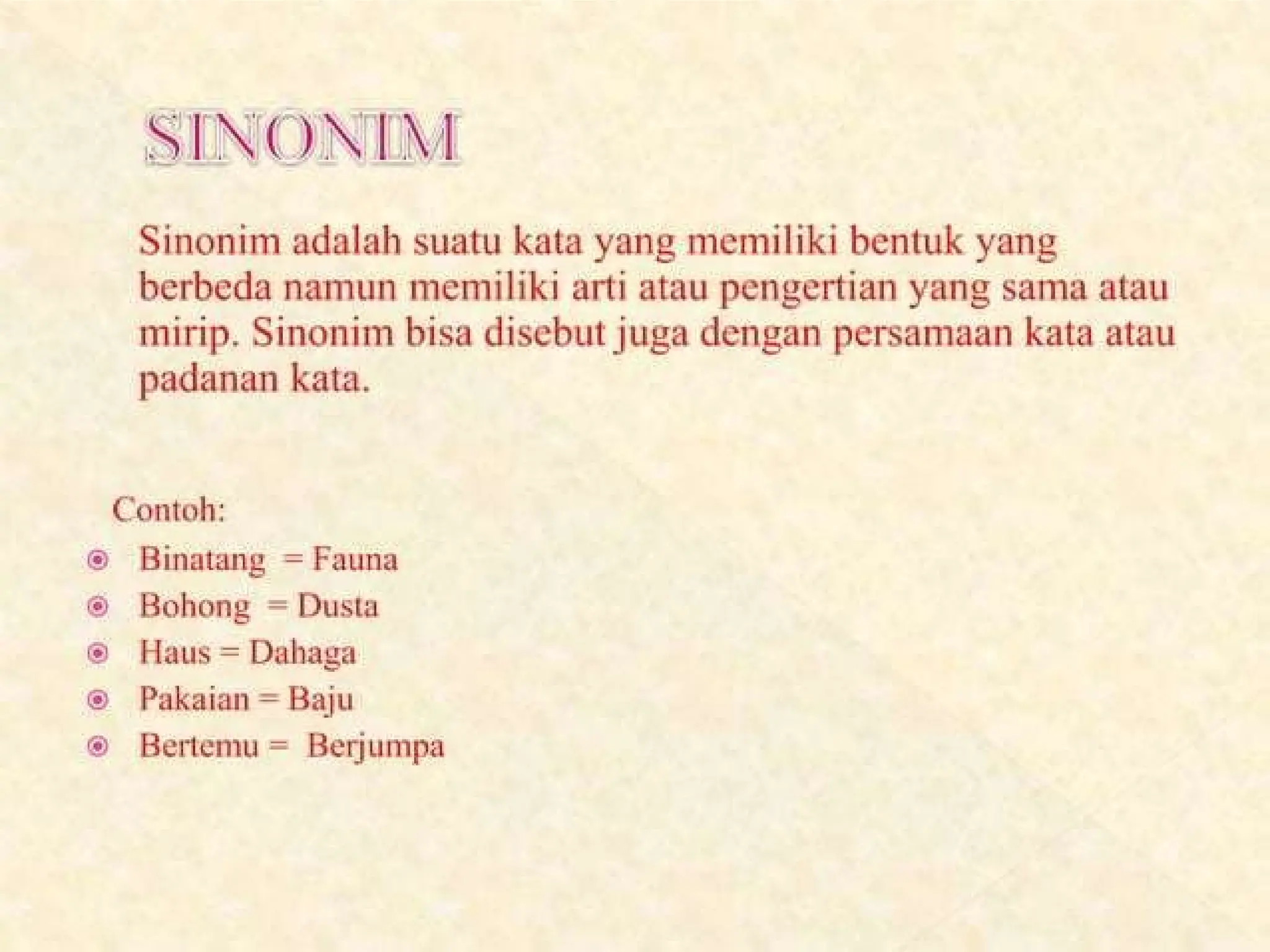 synonim dan antonim materi presentasi anak sd kelas 5 | PPTX