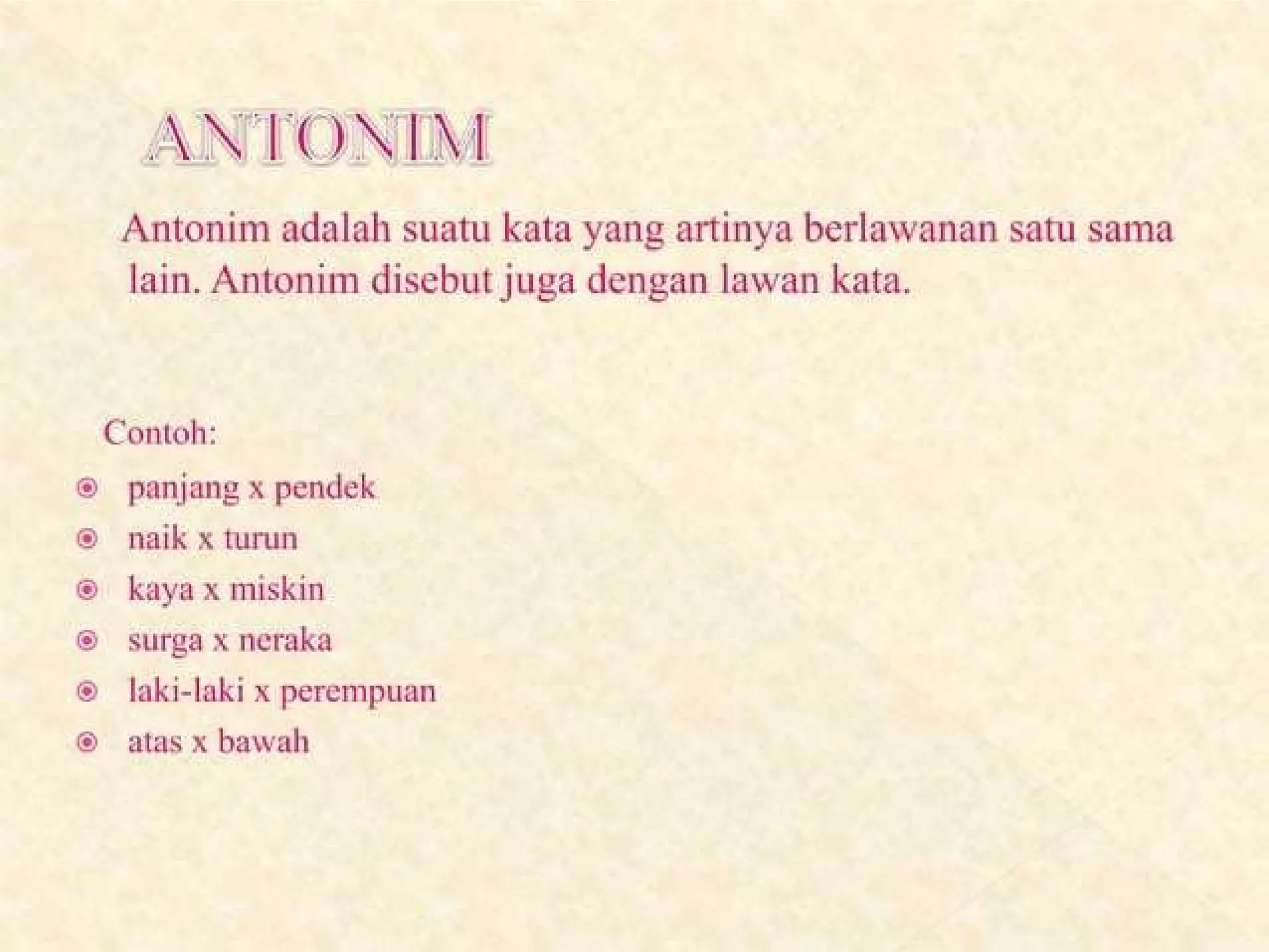 synonim dan antonim materi presentasi anak sd kelas 5 | PPTX