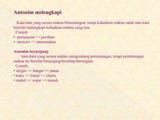 synonim dan antonim materi presentasi anak sd kelas 5 | PPTX