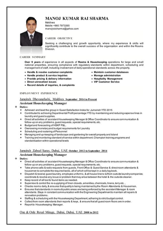MANOJ KUMAR RAI SHARMA CV | PDF