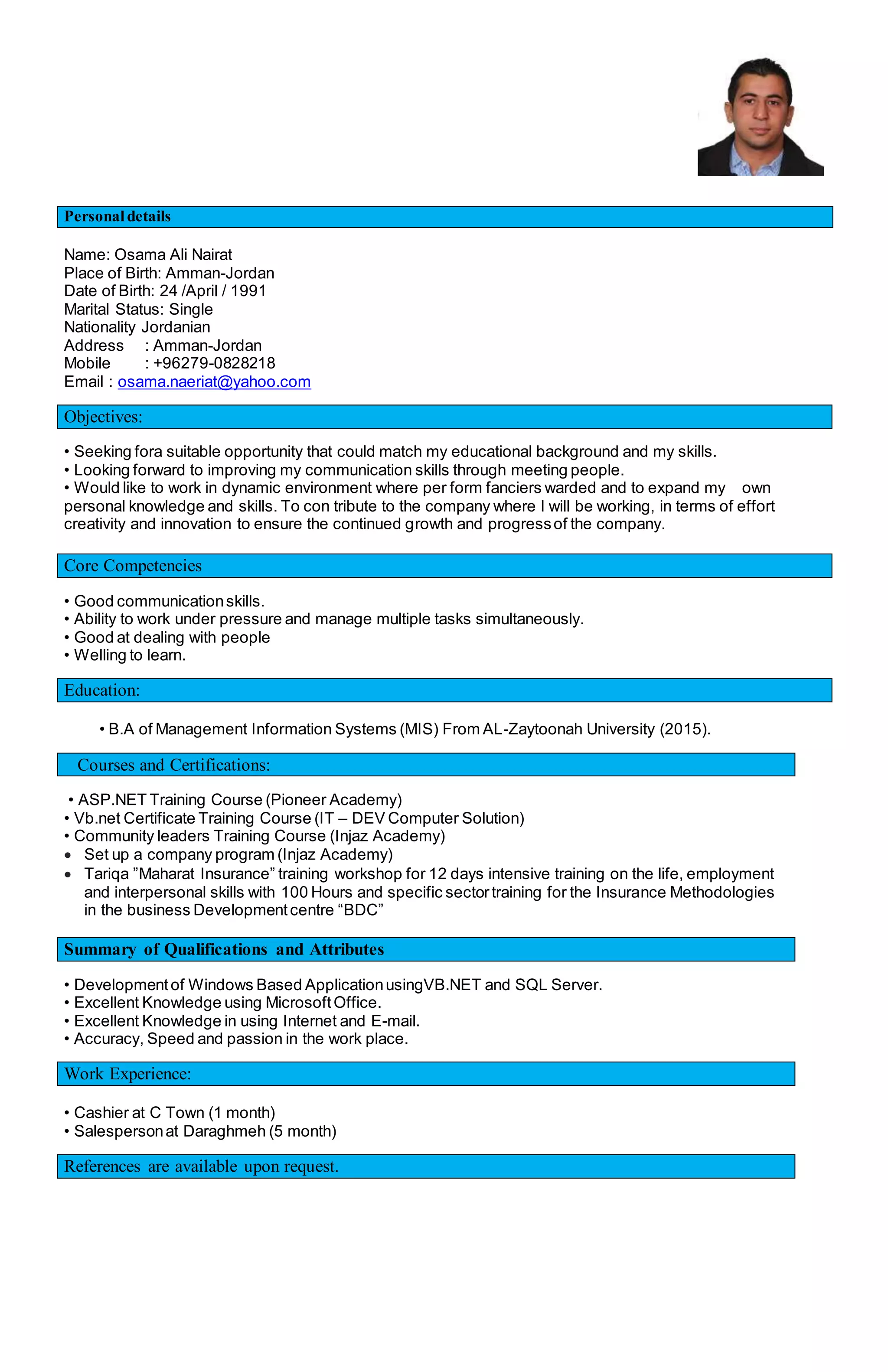 osama cv 123 4 | PDF